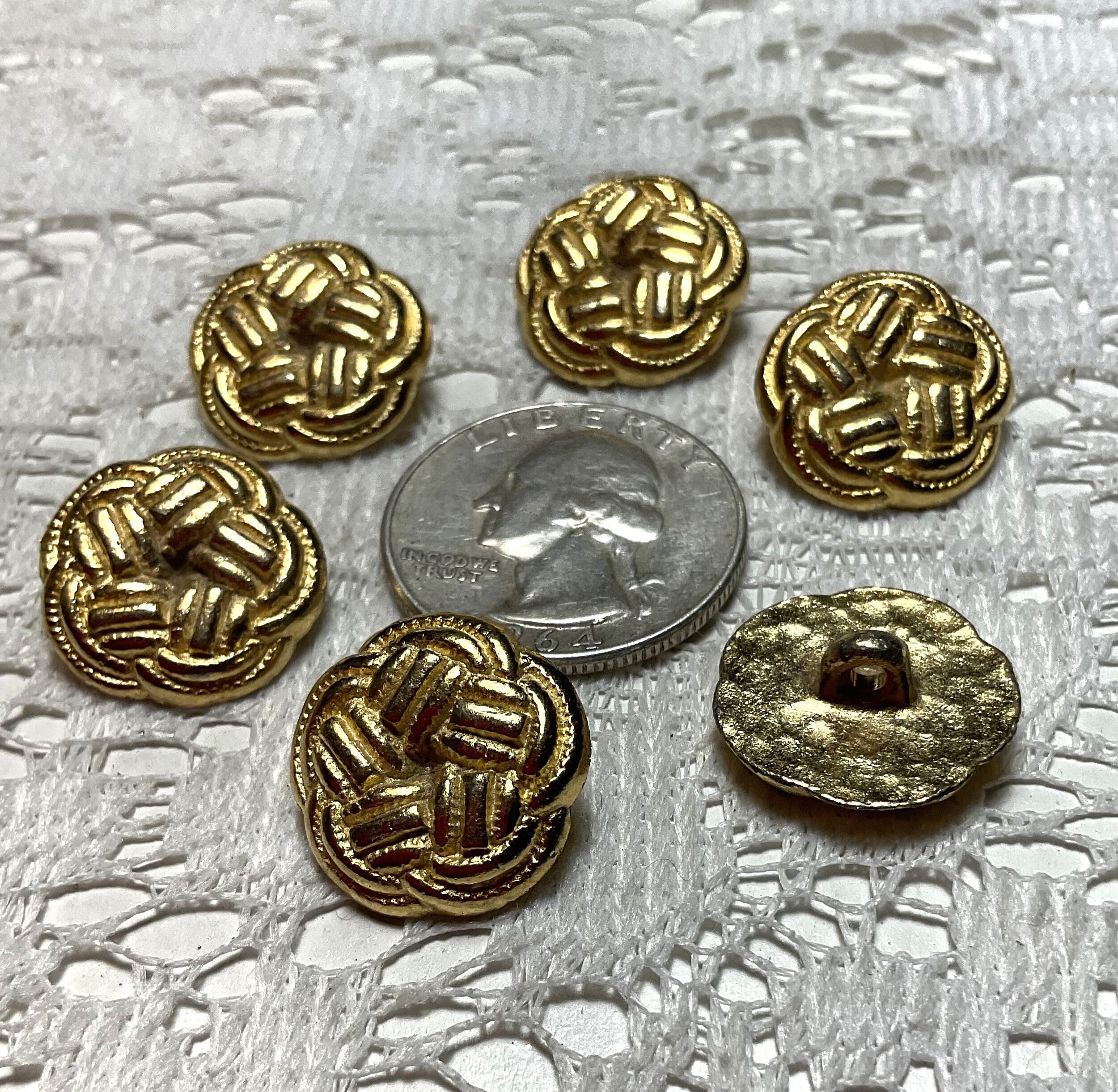 6 Vintage Metal Woven Design Buttons 54, 34, 28 Ligne - Etsy