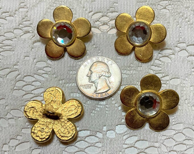 4 Vintage Cast Metal Daisy Buttons 48 Ligne - Etsy