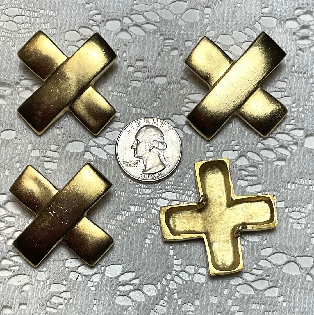 4 Vintage Metal Giant Cross Buttons With 2 Shanks 40mm , 1-9/16" - Etsy