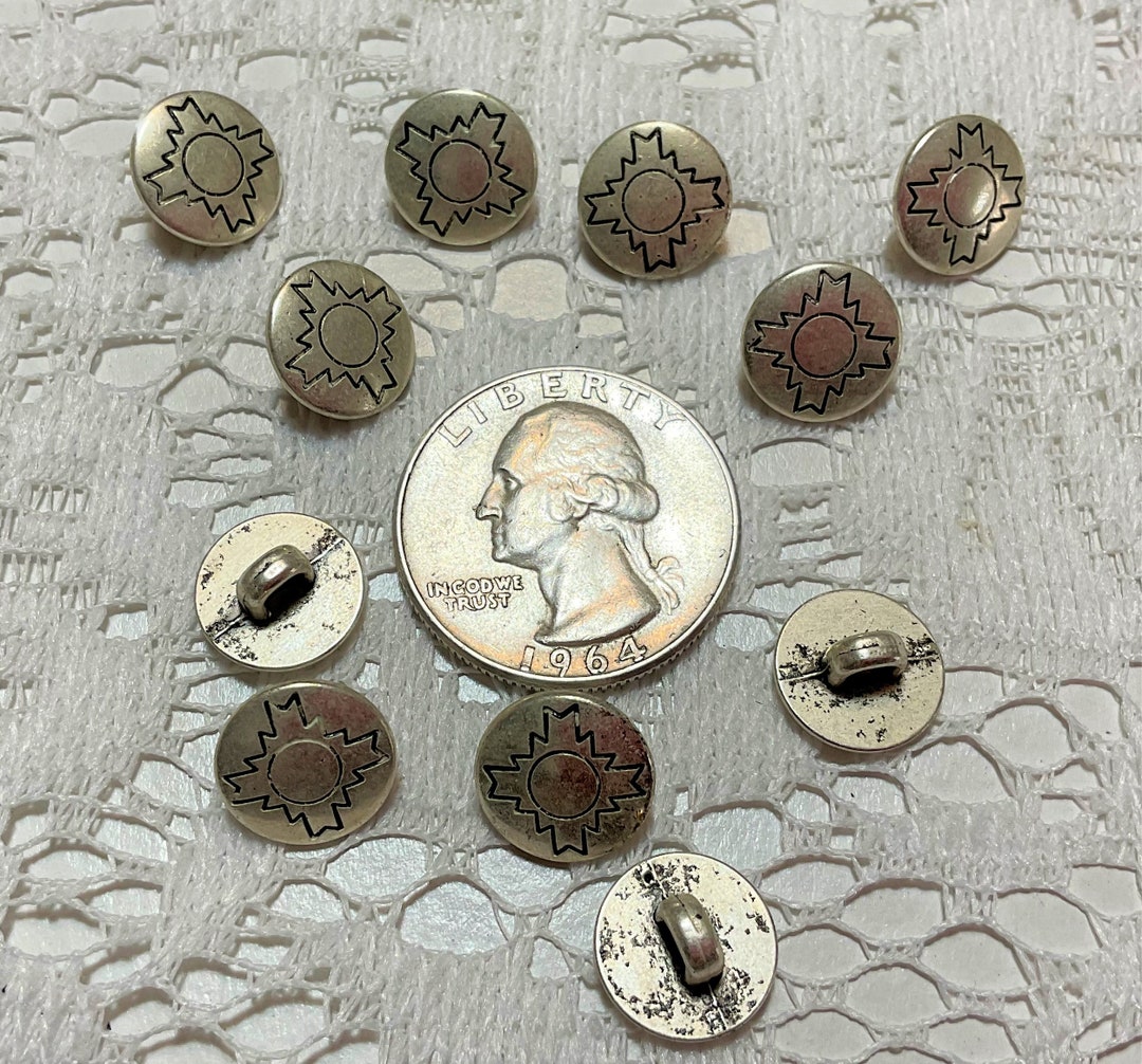 1 Dozen Vintage Metal South Western Style Shank Buttons 18 Ligne - Etsy