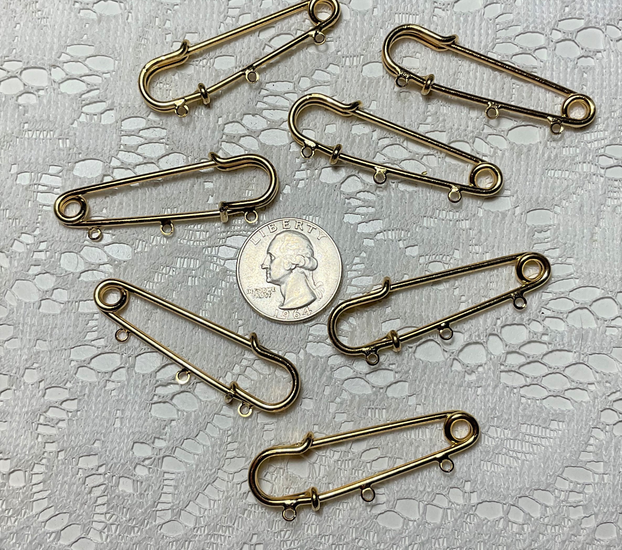 6 Vintage Metal 2 Inch Gold Kilt Pins - Etsy