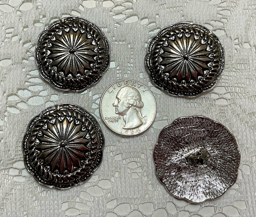 4 Vintage Cast Metal South Western Concho Buttons 50 Ligne - Etsy