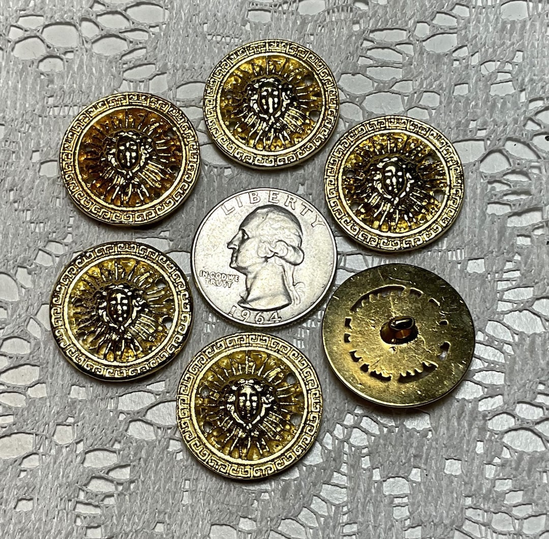 6 Vintage Metal Medusa Buttons 38 Ligne - Etsy