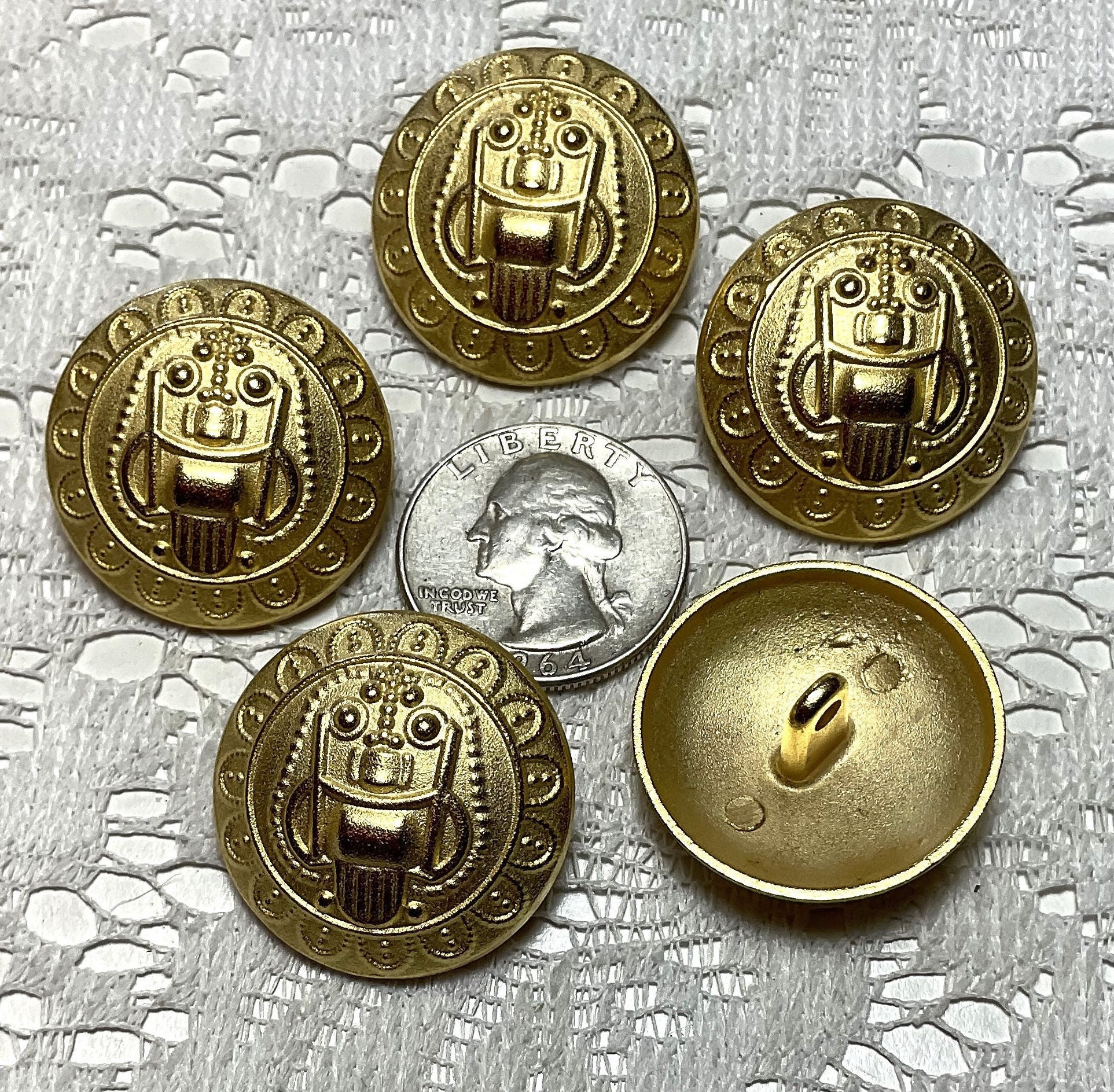 1 Dozen Aboriginal Design Vintage Metal Shank Buttons 45 26 - Etsy