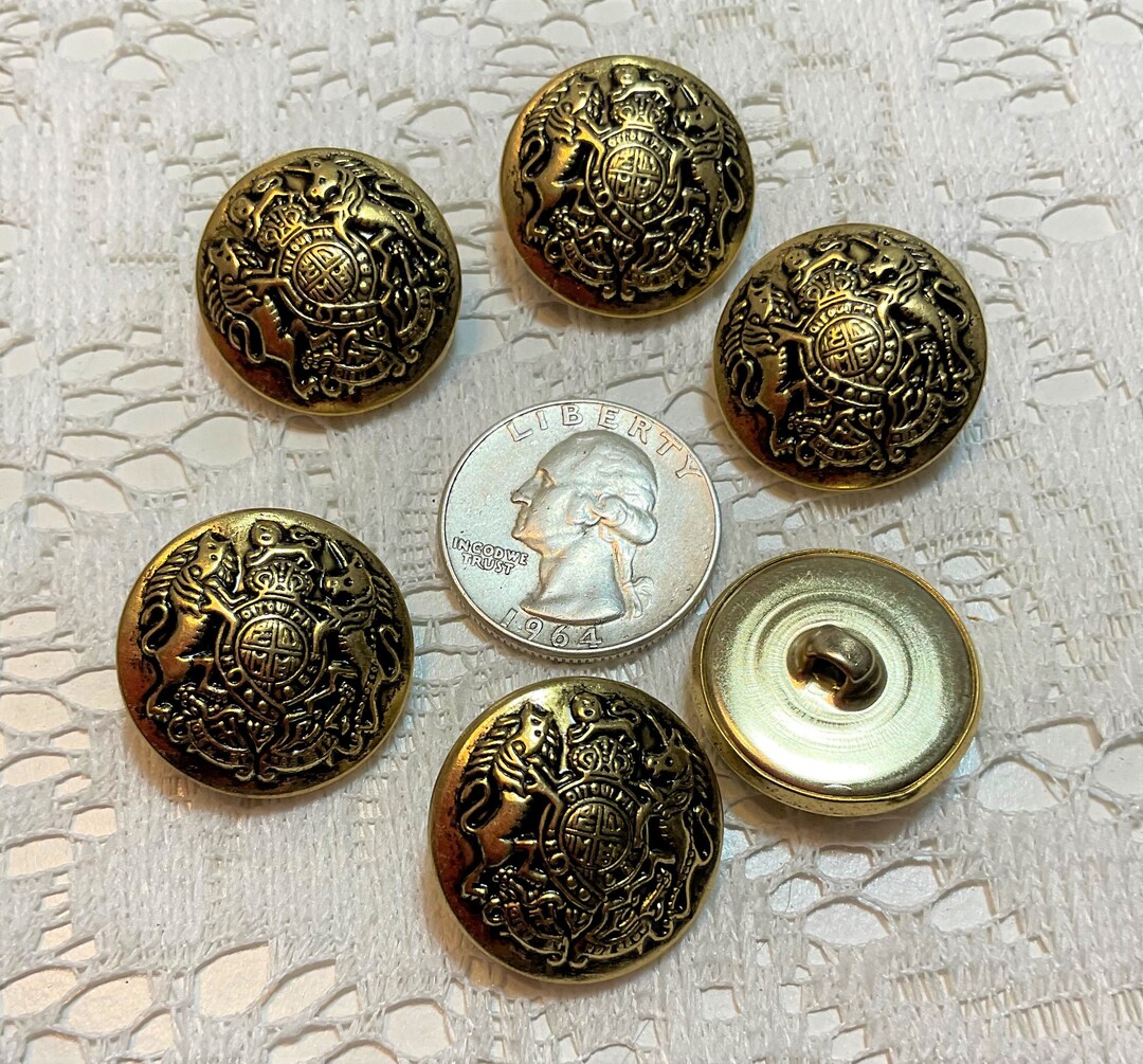 6 Vintage Metal Lion and Unicorn Blazer Buttons 40, 36, 30, 24 Ligne - Etsy