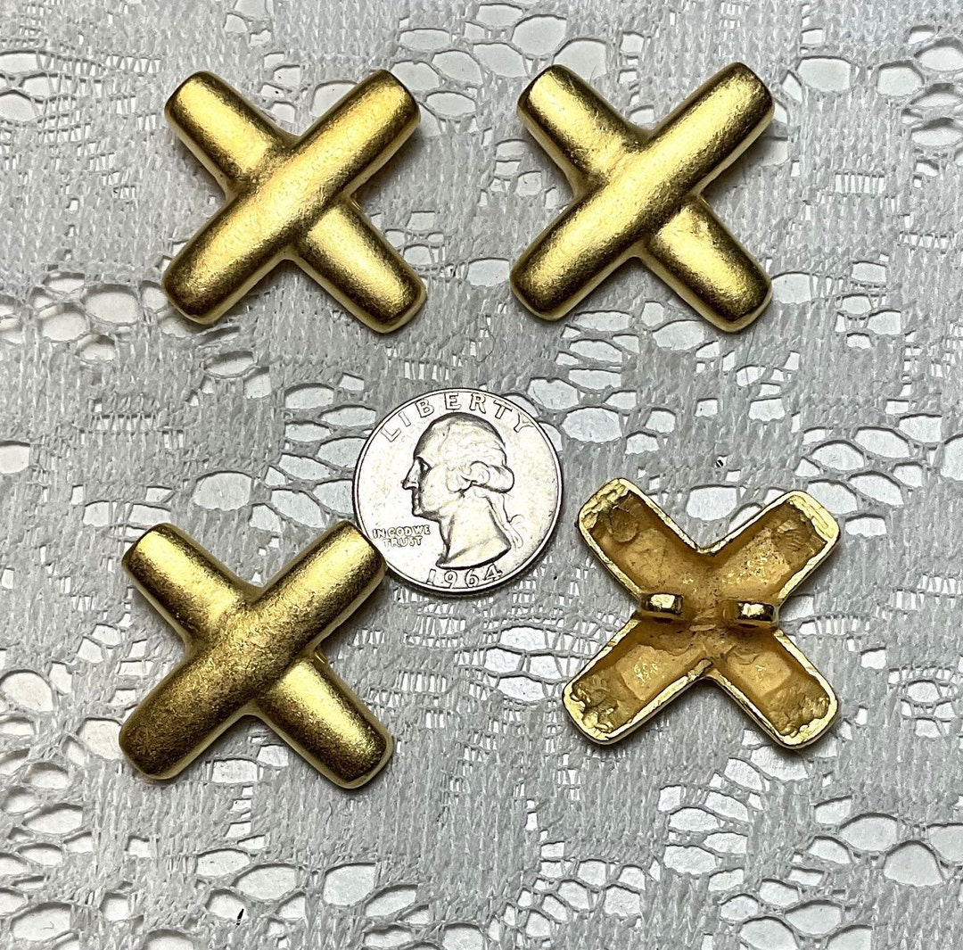 6 Vintage Cool Metal X or Cross Buttons 48 Ligne 30mm 1-3/16 - Etsy