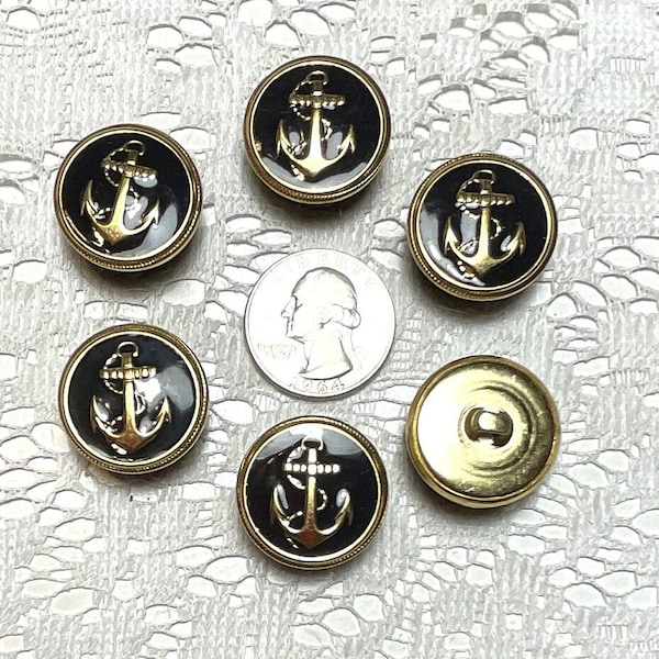 Black Anchor Buttons - Etsy
