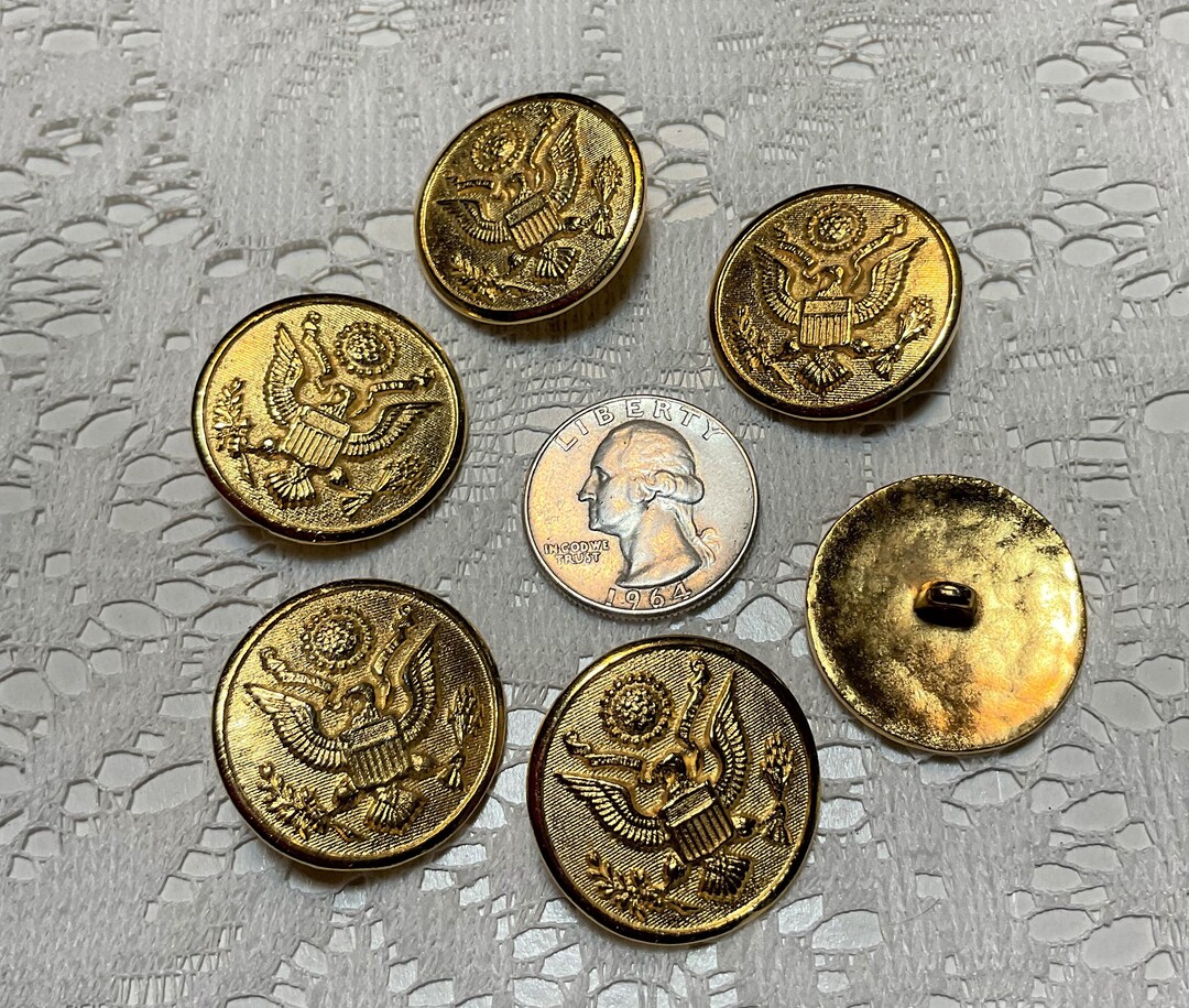 6 Vintage Metal Seal of America Buttons 44 Ligne - Etsy