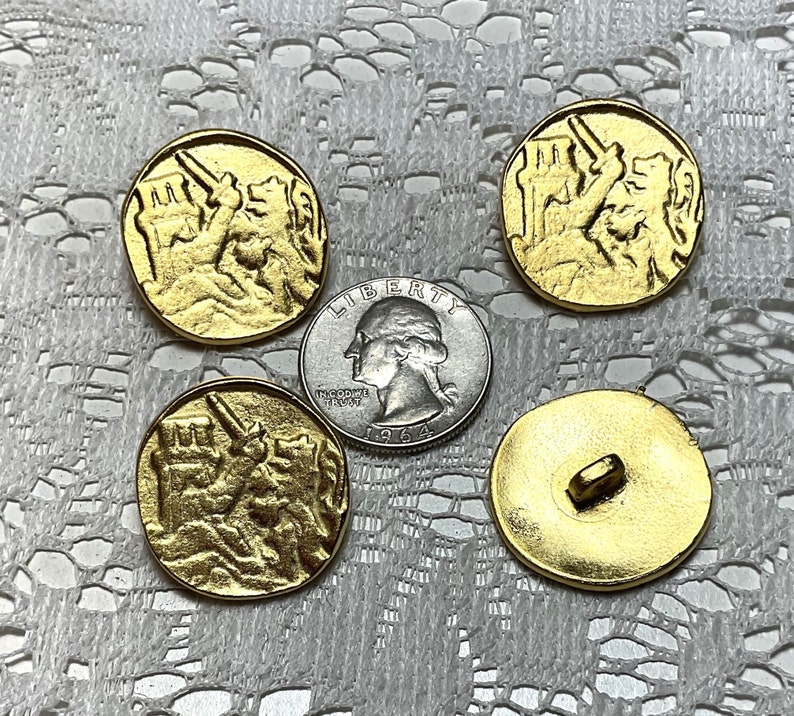 6 Vintage Metal Knight Fighting Lion Buttons 44 Ligne 27mm 1 1/8" - Etsy
