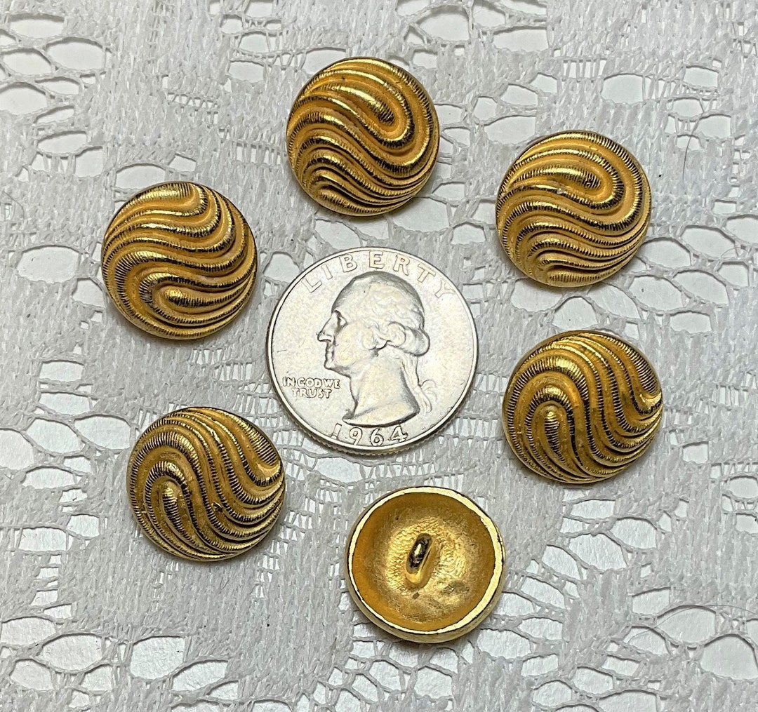 1 Dozen Vintage Metal Swirl Design Buttons 28 Ligne - Etsy