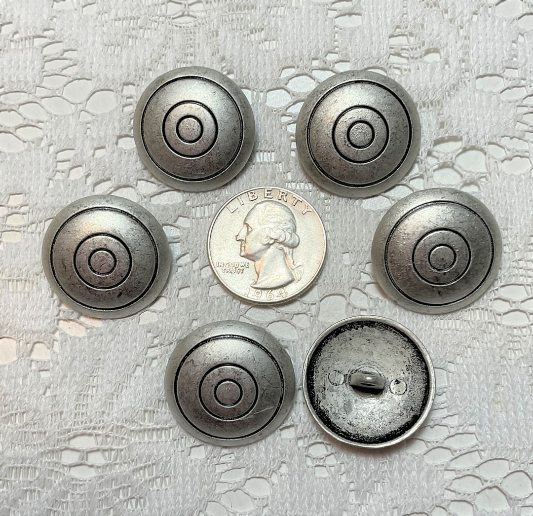 1 Dozen Vintage Metal Bullseye Domed Buttons 40 Ligne - Etsy