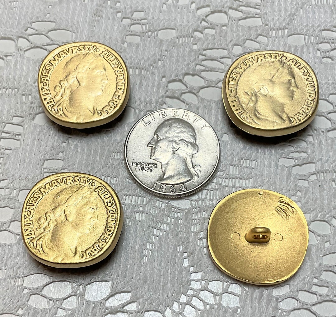 6 Vintage Cast Metal Roman Coin Buttons 36, 28 Ligne - Etsy