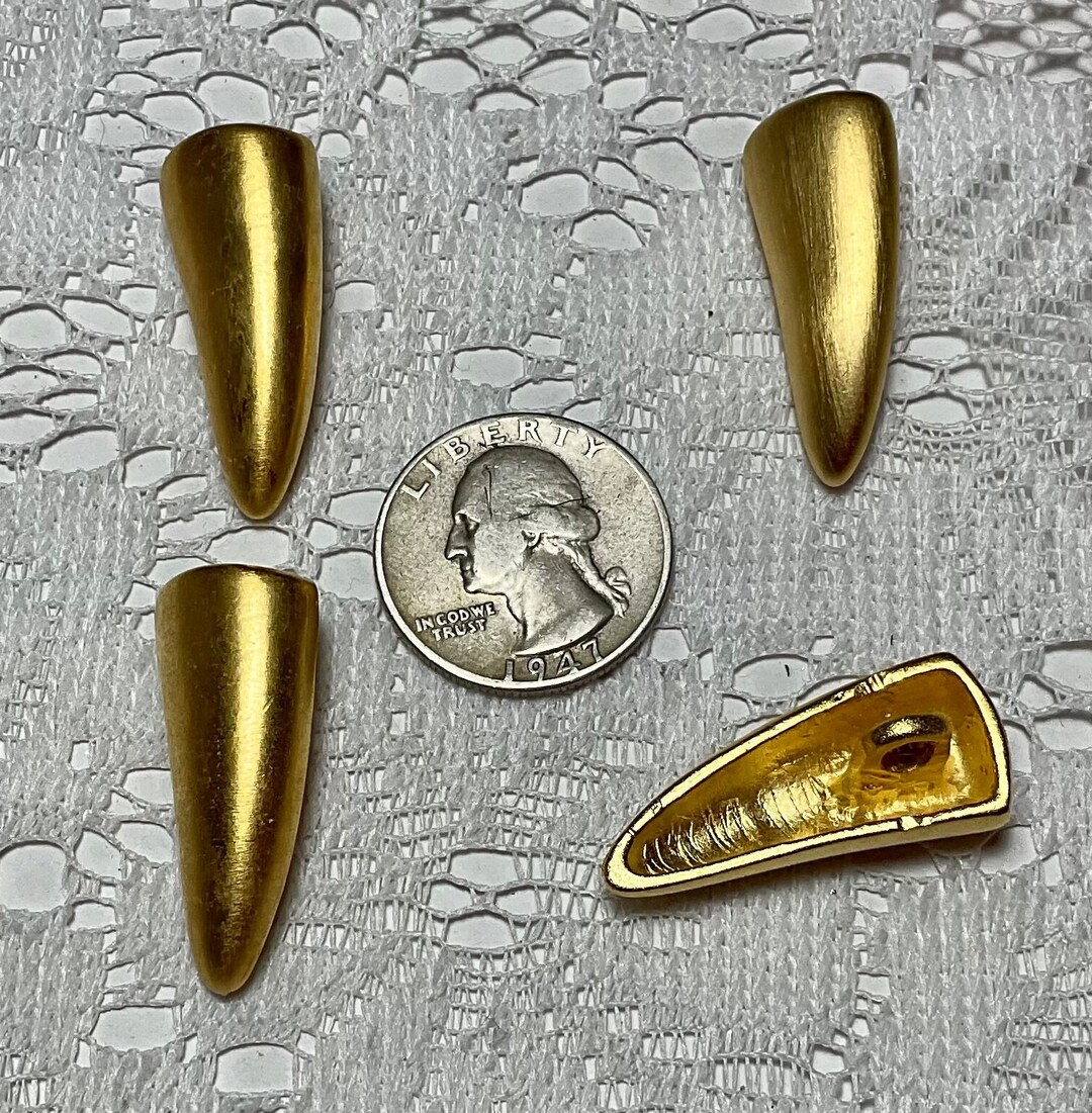 6 Vintage Metal Shark Tooth/toggle Shank Buttons 32mm X 14mm 1 1/4" X 9/16" - Etsy