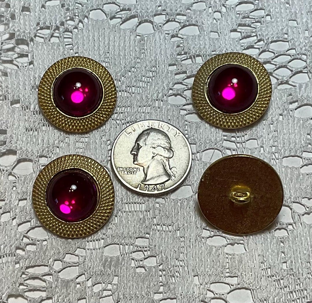 4 Vintage Cast Metal Rhinestone Buttons 38 Ligne, 24mm, 15/16" - Etsy