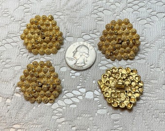 4 Vintage Cast Metal Rhinestone Buttons 32 Ligne - Etsy