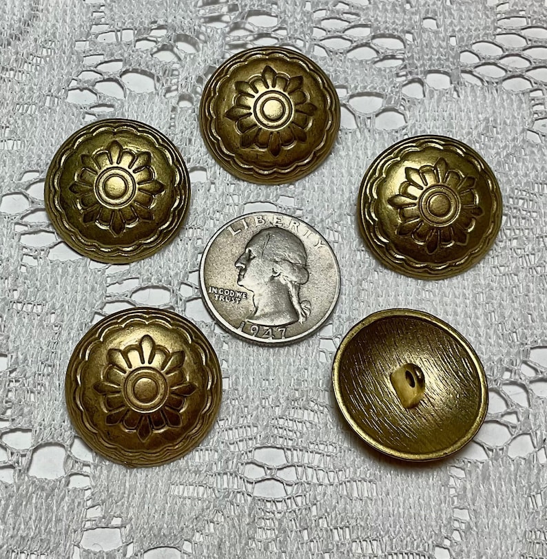 6 Vintage Metal Concho Style Buttons 32 Ligne 20mm 13/16 - Etsy