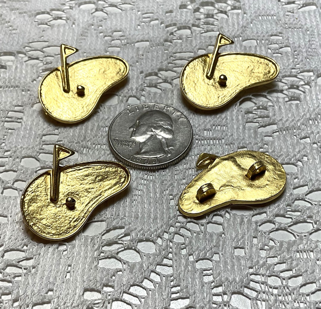6 Vintage Metal Putting Green Golf Buttons 30mm X 23mm - Etsy
