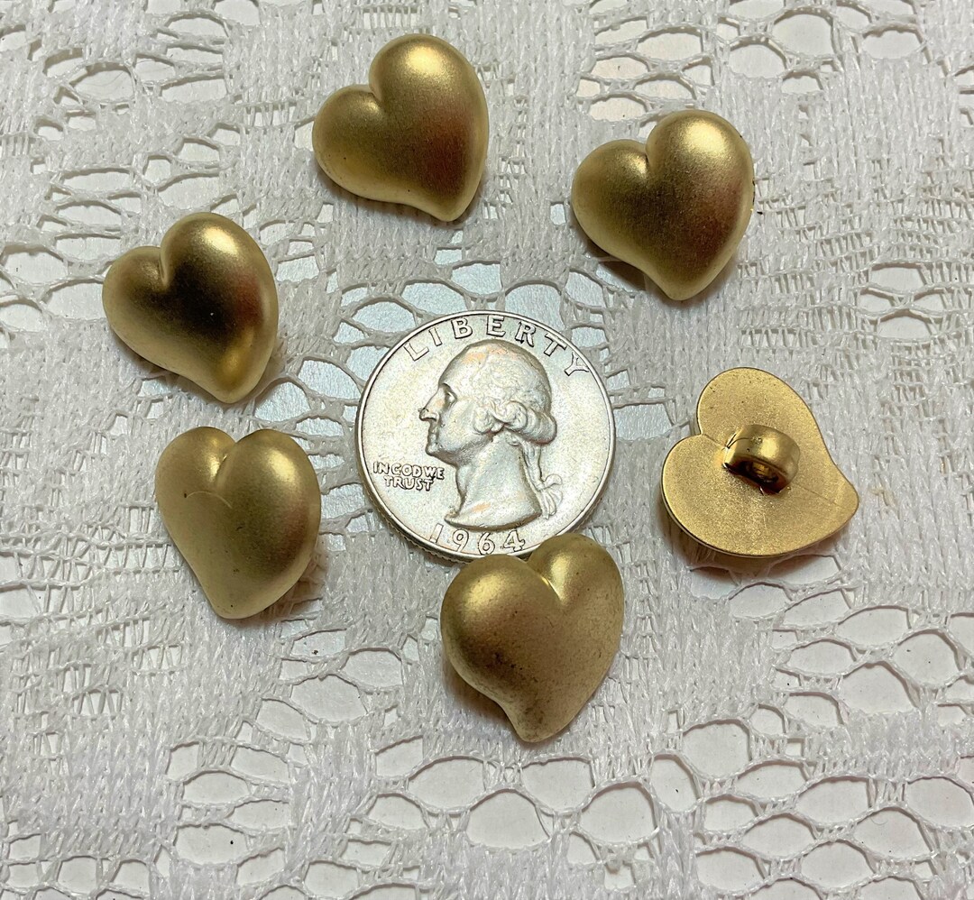 1 Dozen Vintage Plastic Shank Heart Buttons 17mm - Etsy