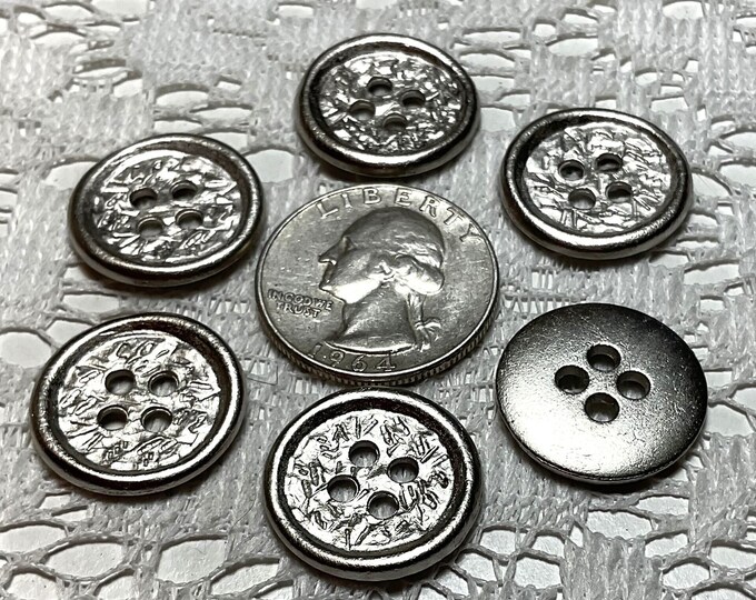 1 Dozen Vintage Metal Textured Rimmed 4 Hole Buttons 32 Ligne 20mm - Etsy