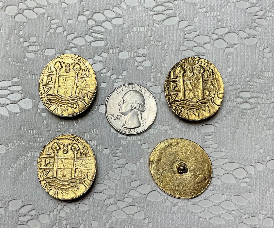 6 Vintage Metal Roman Coin Buttons 46 Ligne - Etsy