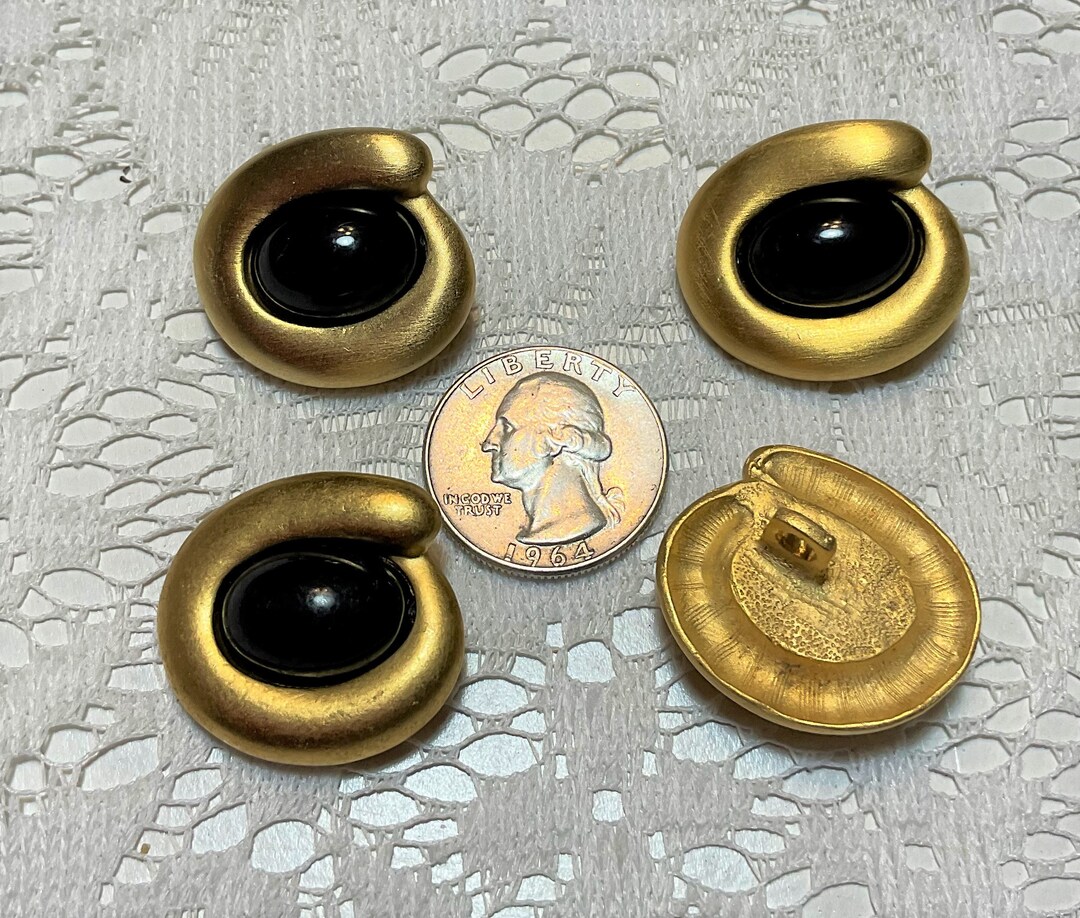 4 Vintage Cast Metal Buttons 29mm X 25mm - Etsy
