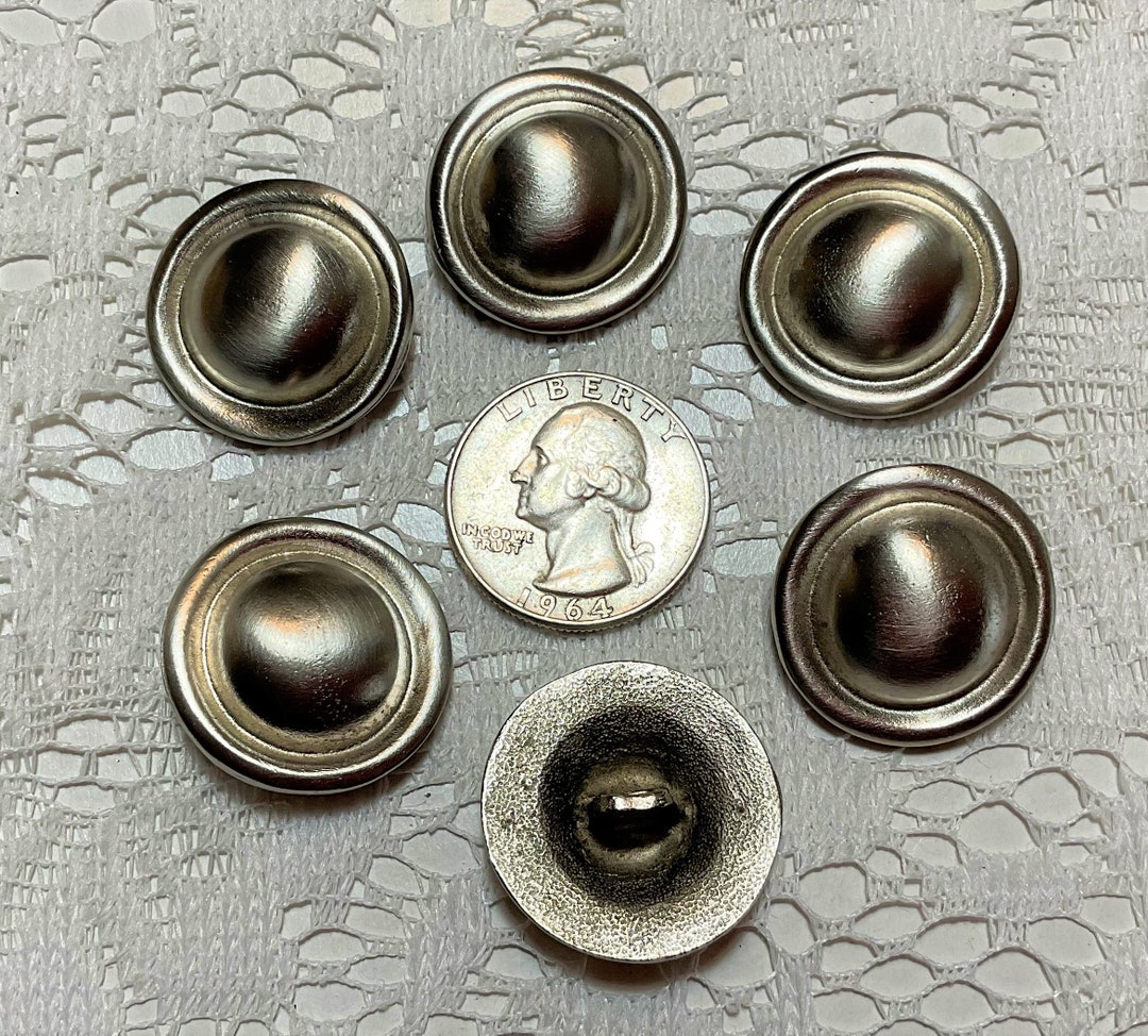 6 Vintage Cast Metal Domed Shank Buttons 38 Ligne - Etsy