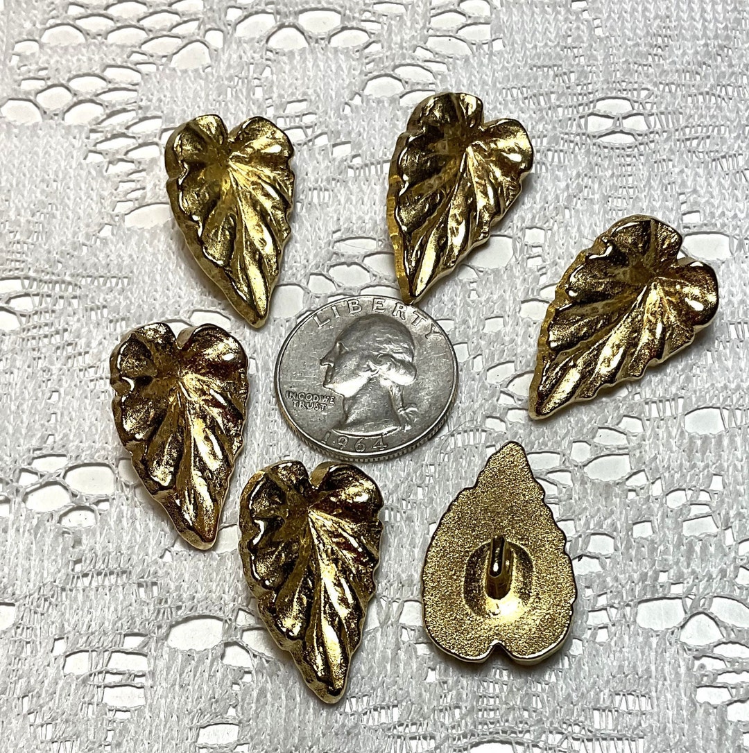 1 Dozen Vintage Plated Leaf Buttons 19mm X 30mm - Etsy