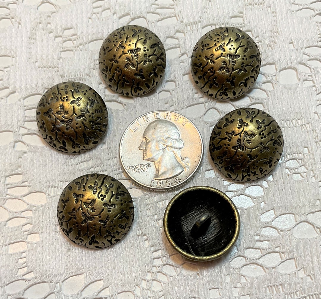 1 Dozen Vintage Metal Buttons 40,32,24 Ligne - Etsy