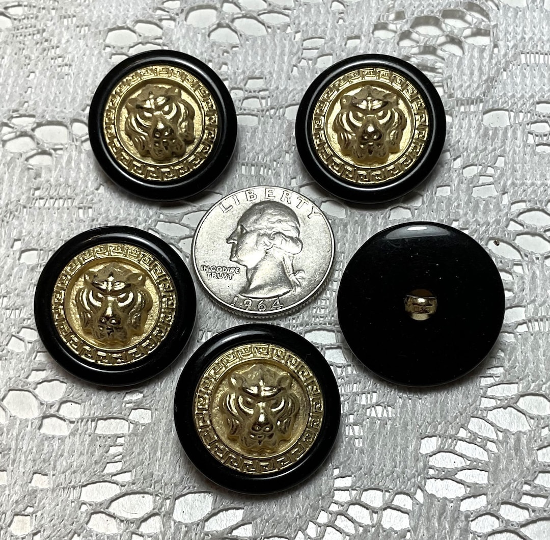 12 Vintage Plastic Lions Head Buttons 40 Ligne 25mm - Etsy