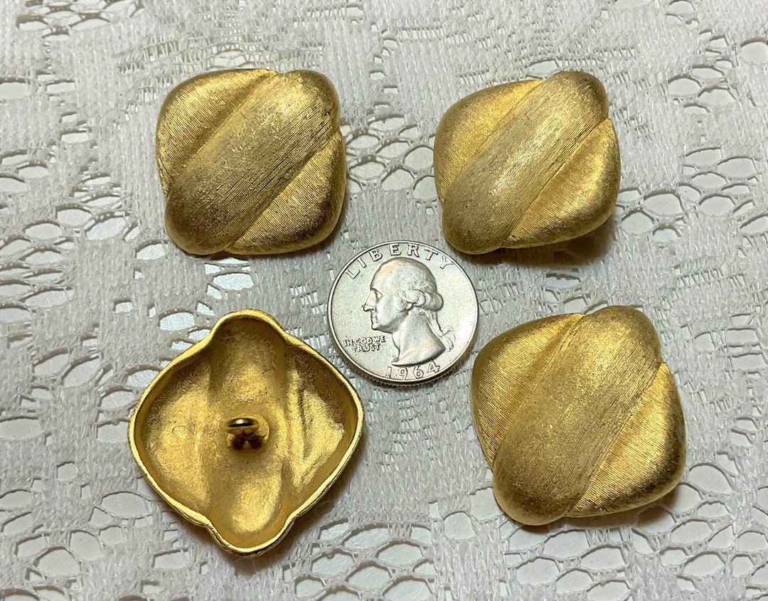 4 Vintage Cast Metal Buttons 32mm - Etsy