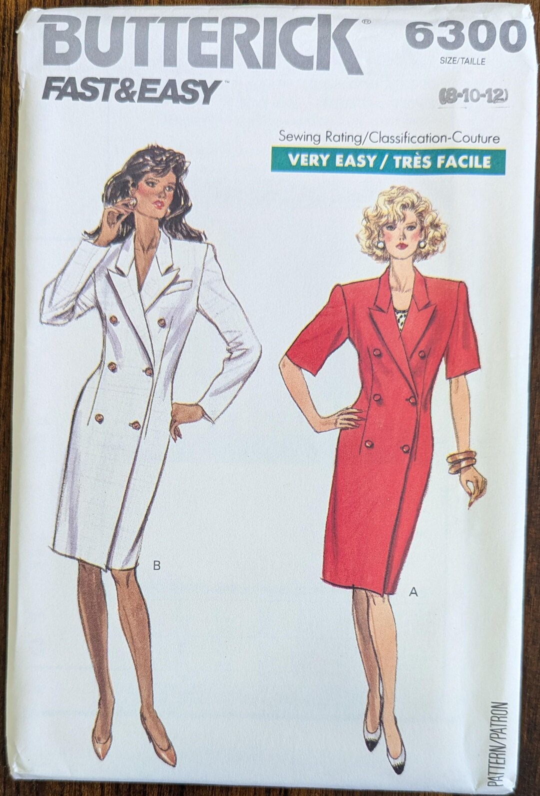Uncut Butterick Sewing Pattern #6300 for Misses' Dress and Top. Sizes 8 ...