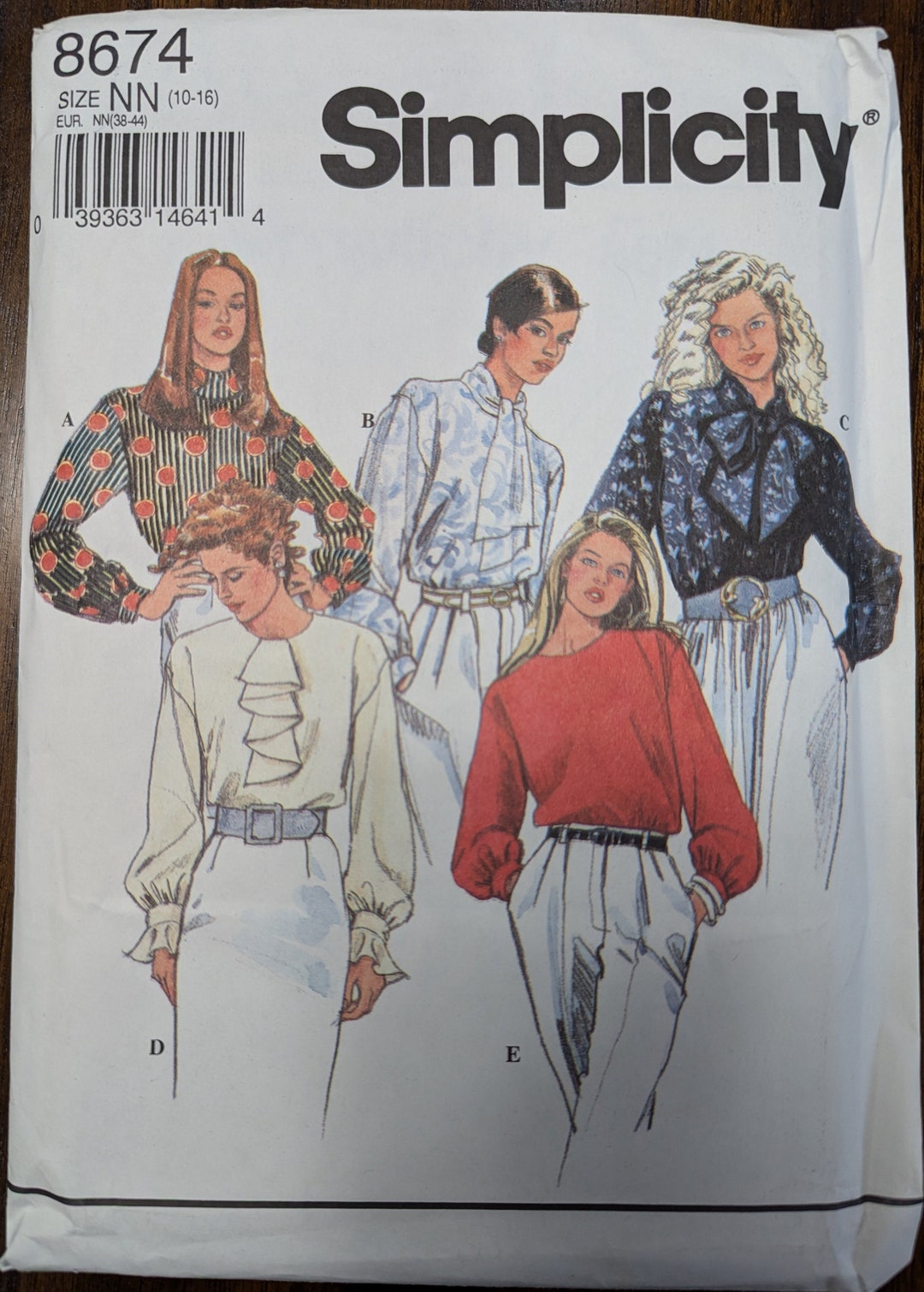 Uncut Simplicity Sewing Pattern #8674 for Misses' Blouse With 5 ...