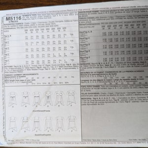 Uncut Mccall's Sewing Pattern M5116 for Women's Tops With 6 Variations ...