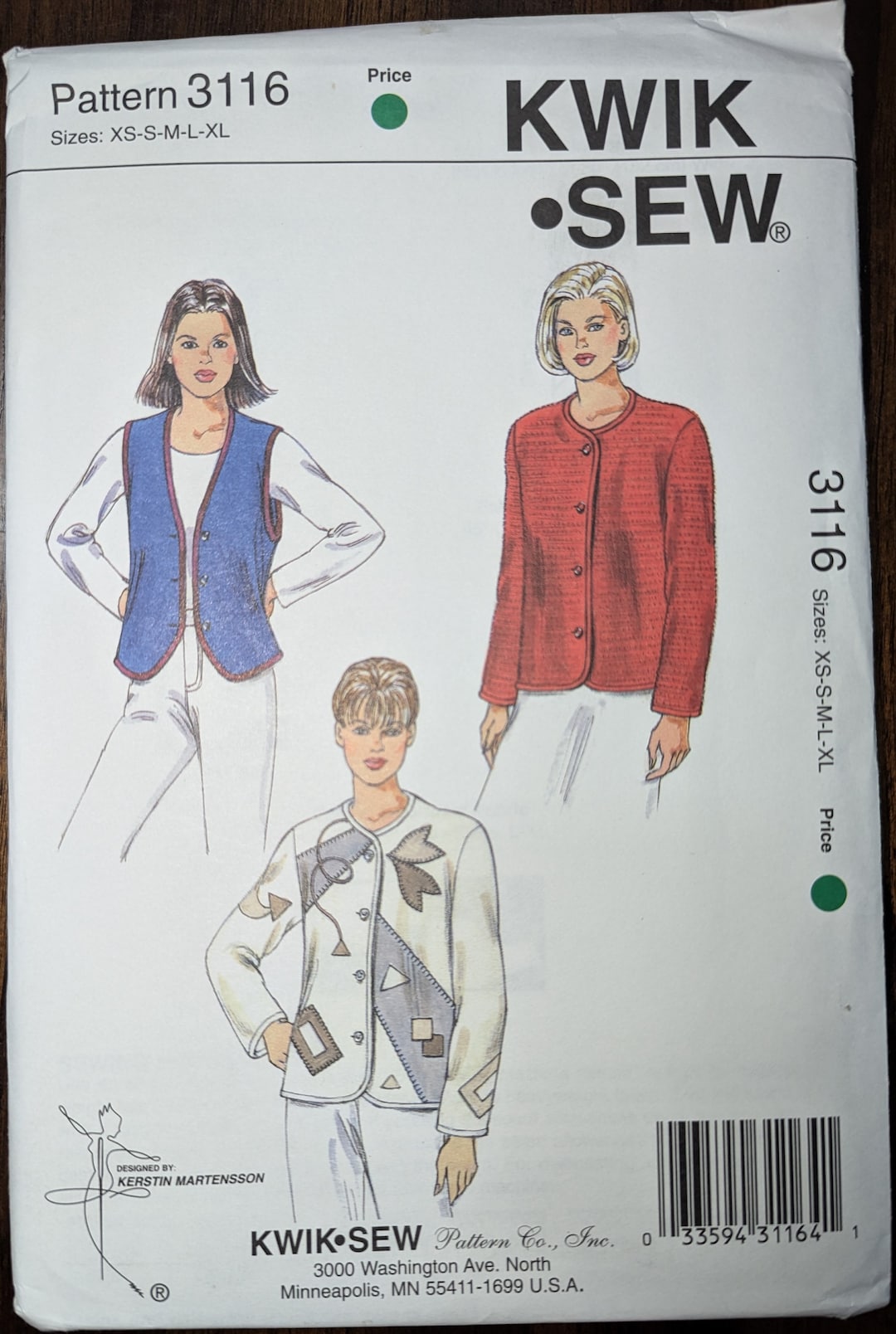 Uncut Kwik Sew Sewing Pattern #3116 for Misses and Misses' Plus Size ...