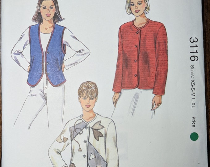 Uncut Kwik Sew Sewing Pattern #3116 for Misses and Misses' Plus Size ...