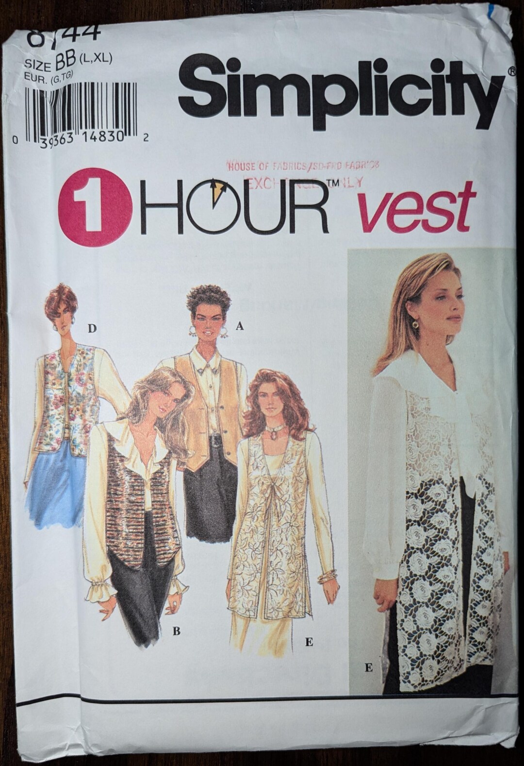 Uncut Simplicity Sewing Pattern #8744 for Misses' Plus Size Set of ...