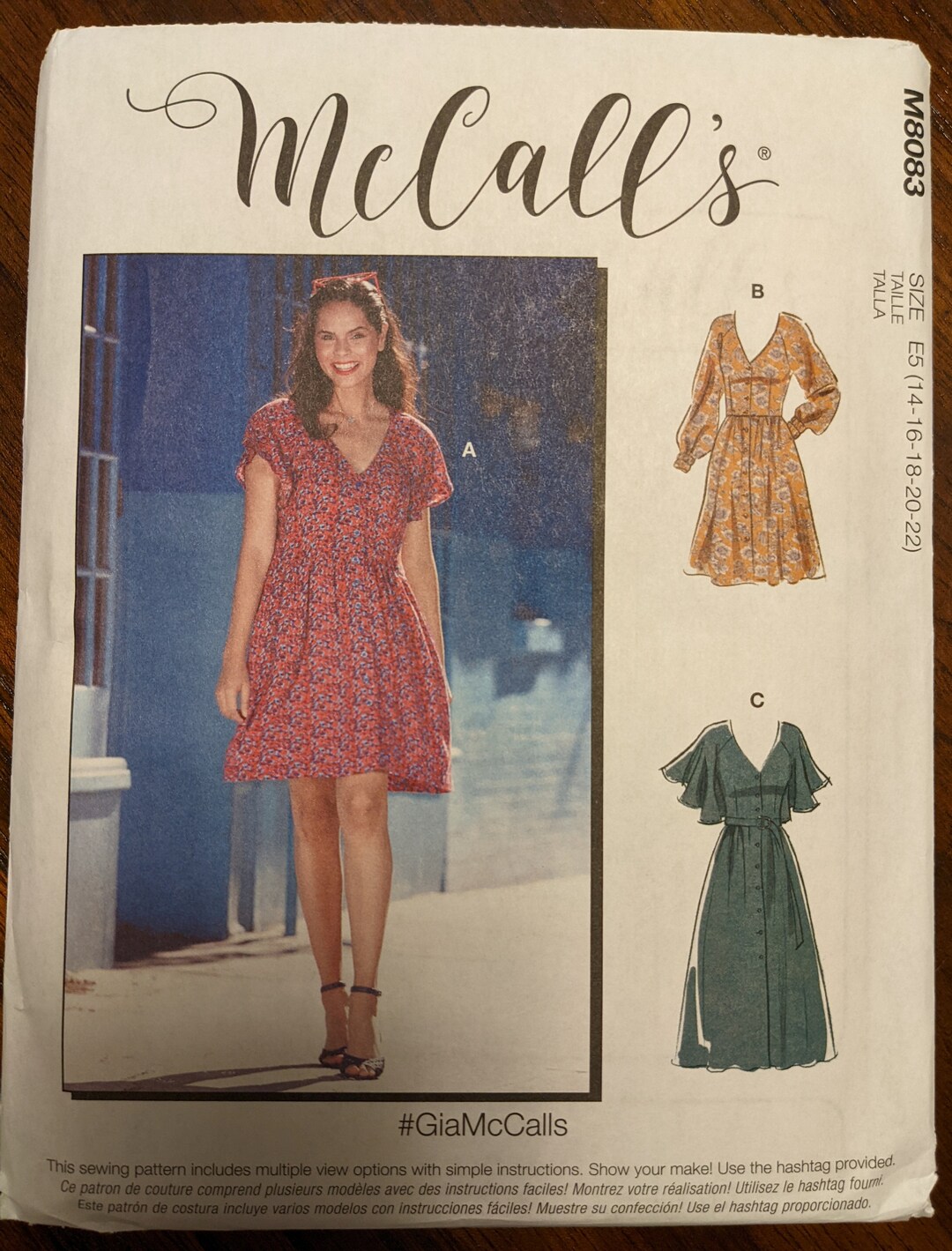 Uncut Mccall's Sewing Pattern #M8083 for Misses Plus Size Dress in 3 ...