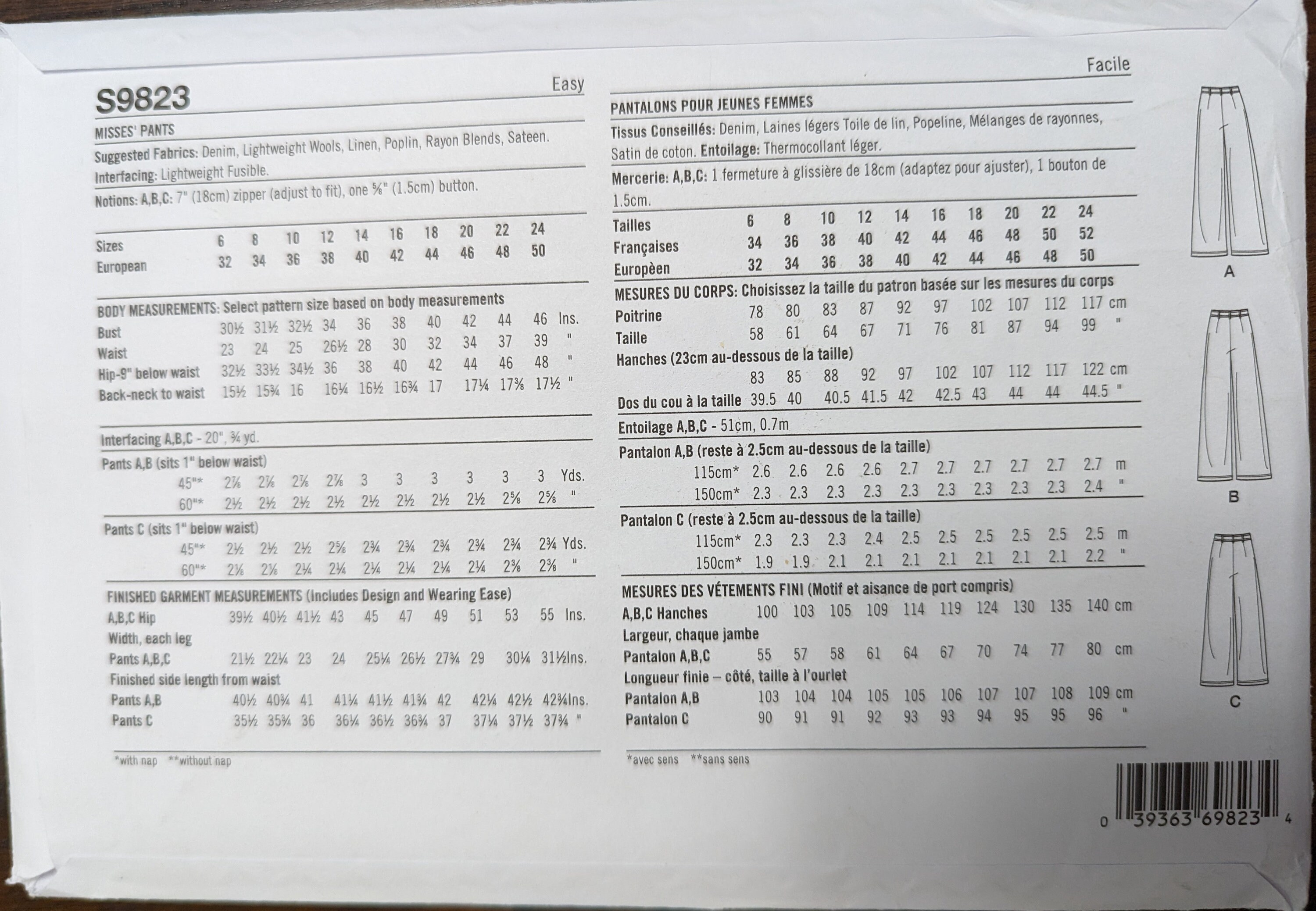 Uncut Simplicity Sewing Pattern S9823 for Misses' Plus Size Pants With ...