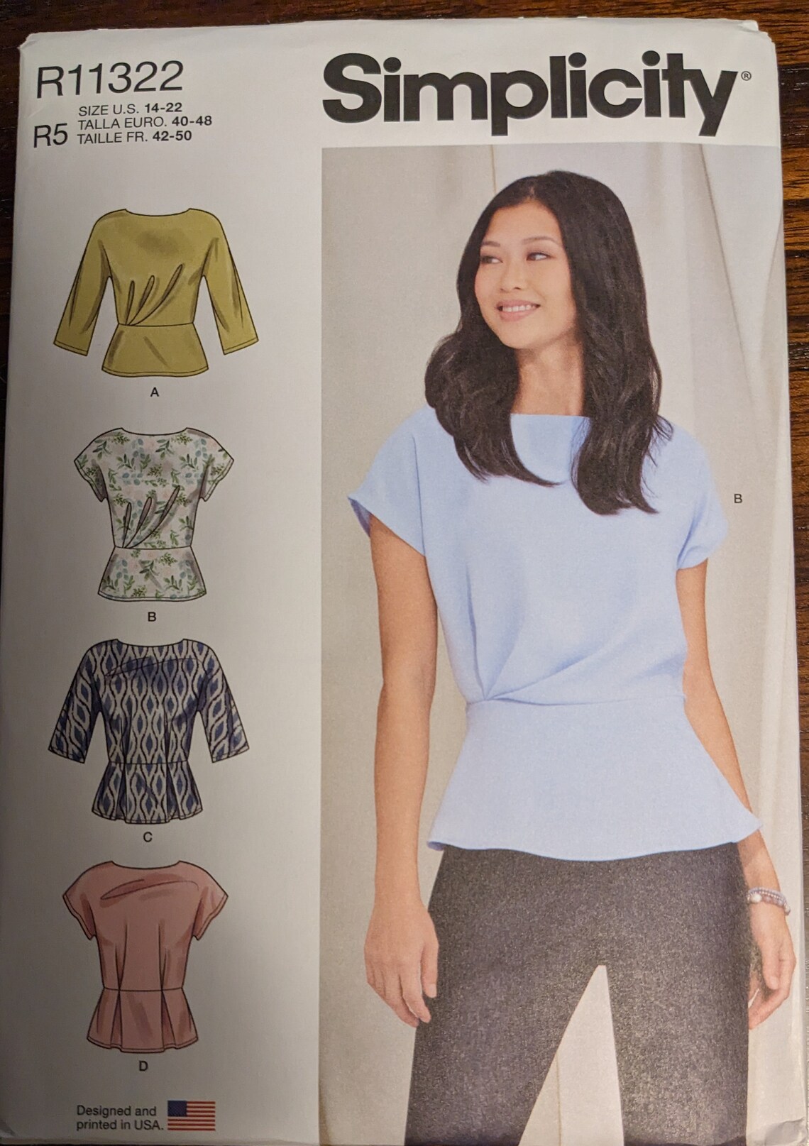 Uncut Simplicity Sewing Pattern R11322 for Misses and Plus Size Tops ...