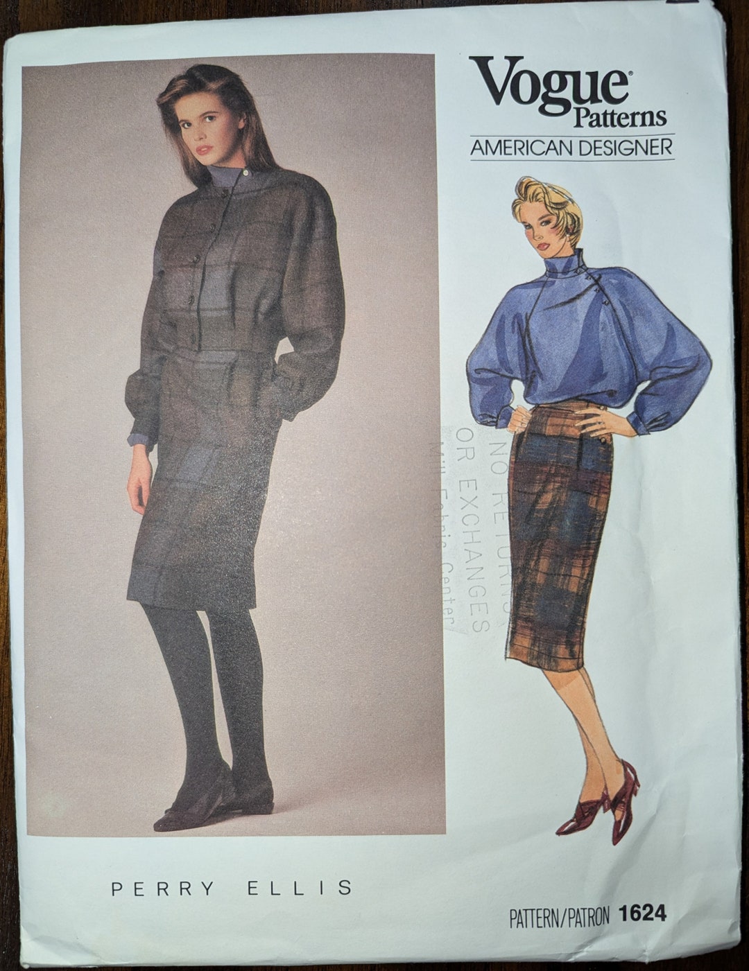 Uncut Vogue Sewing Pattern #1624 American Designer Perry Ellis for ...