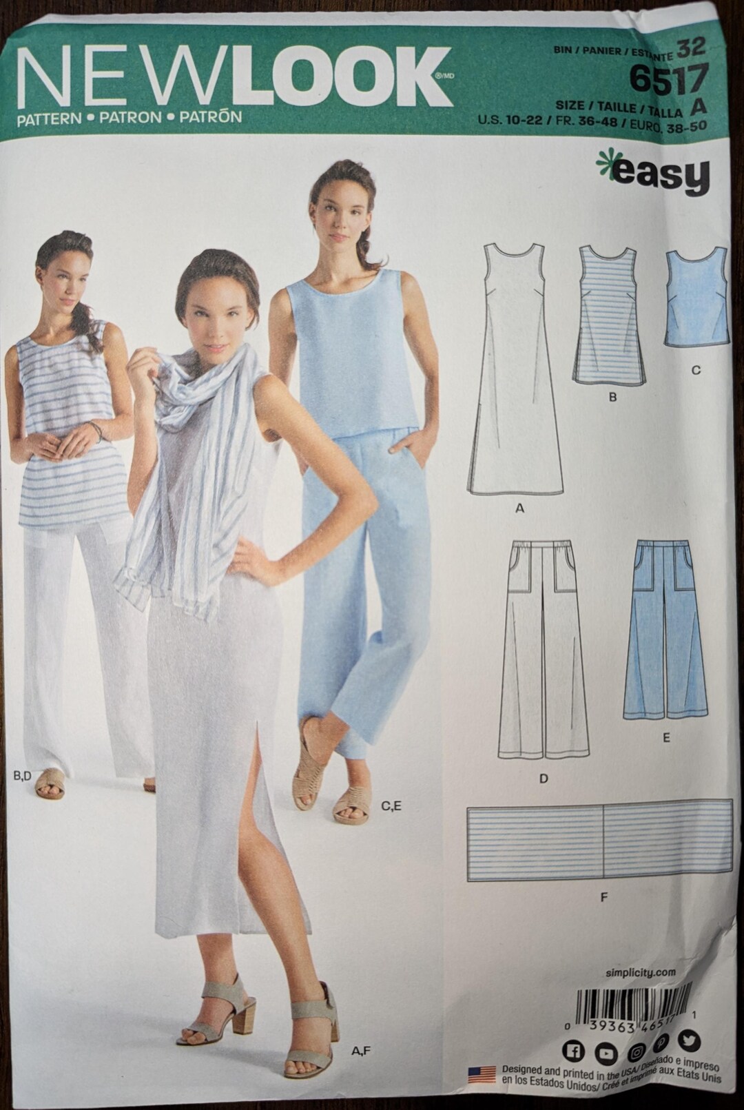 Uncut New Look Sewing Pattern #6517 for Misses and Misses' Plus Size ...