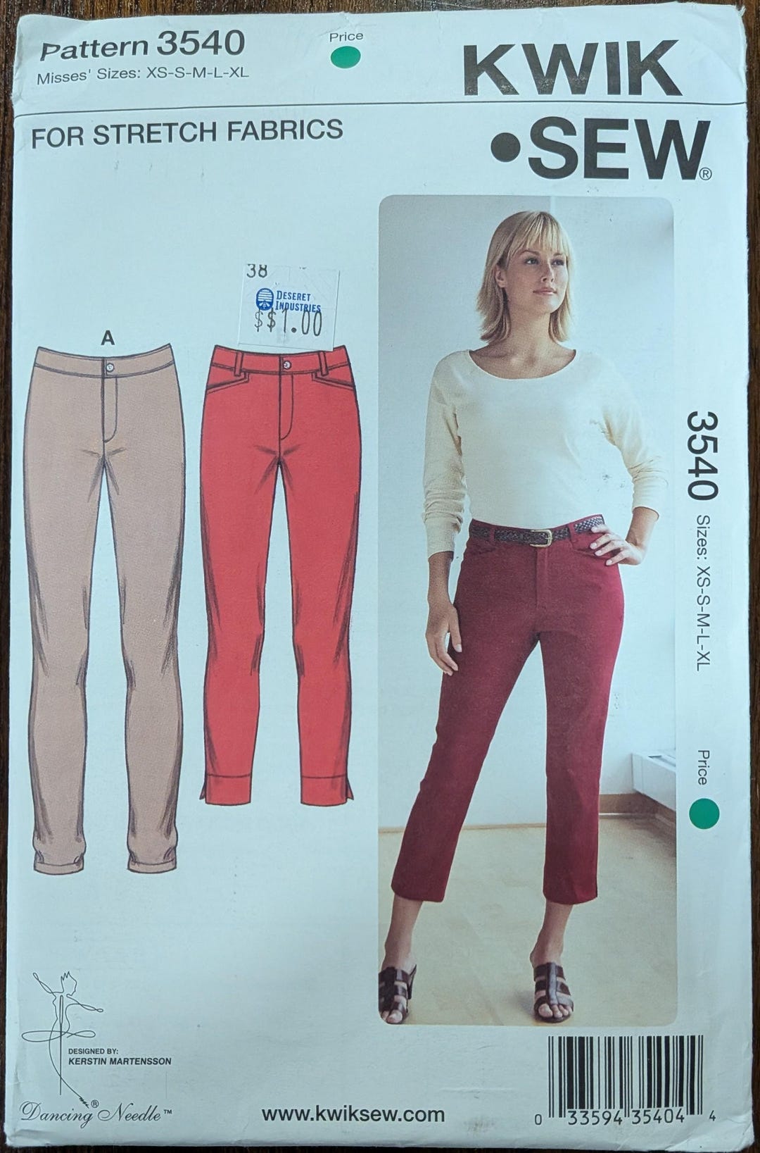Uncut Kwik Sew Sewing Pattern #3540 for Misses and Misses' Plus Size ...