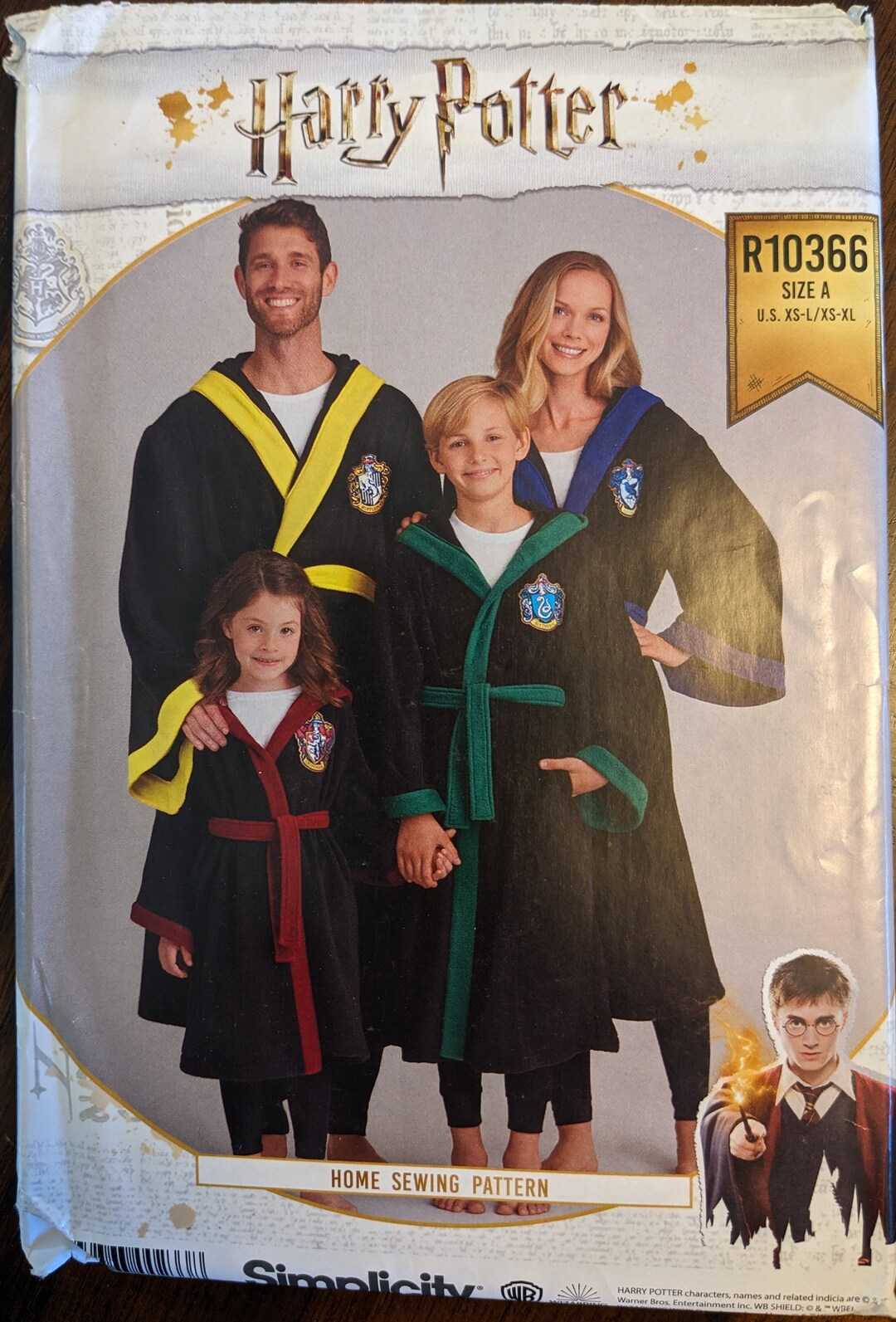Uncut Simplicity Sewing Pattern #R10366 for Harry Potter Unisex ...