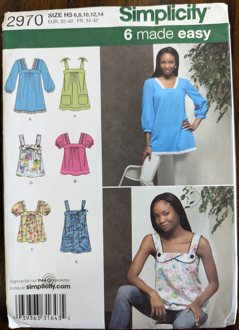 Uncut Simplicity Sewing Pattern #2970 for Misses and Misses' Plus Size ...
