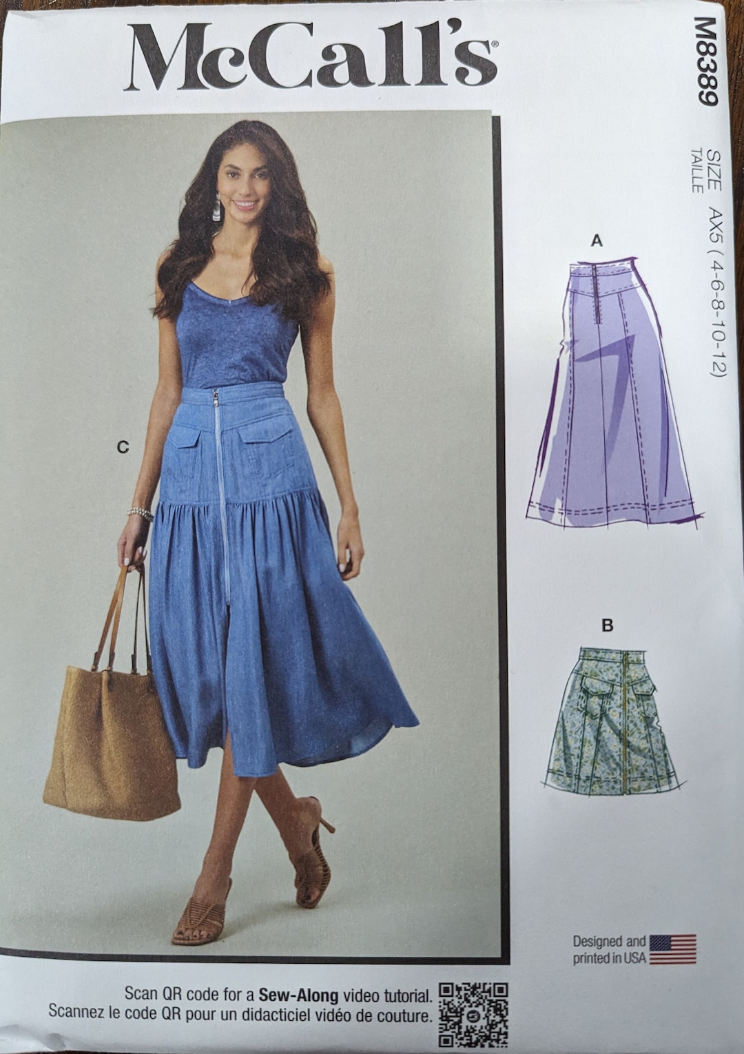 Uncut Mccall's Sewing Pattern #M8389 for Misses' Skirts With 3 ...