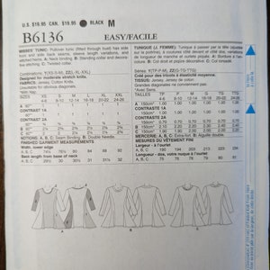 Uncut Butterick Sewing Pattern #B6136 for Misses' and Misses' Plus Size ...