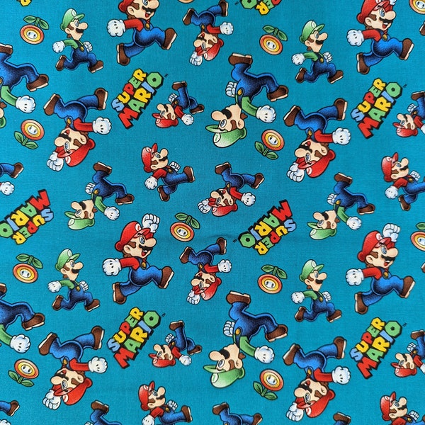 Super Mario Fabric by the Yard - Etsy