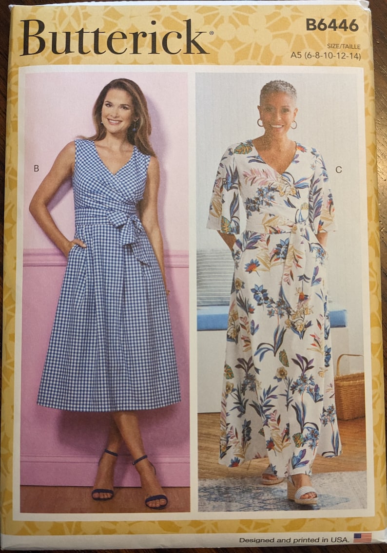 Uncut Butterick Sewing Pattern B6446 for Misses and Plus Size Dress and ...