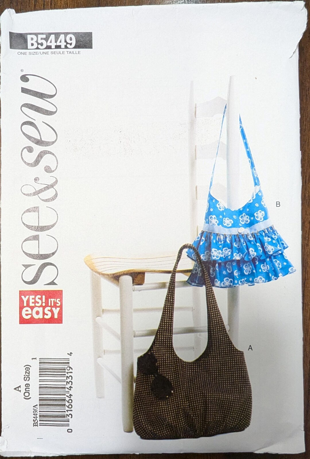 Uncut See & Sew Sewing Pattern #B5449 for Handbags. One Size. - Etsy