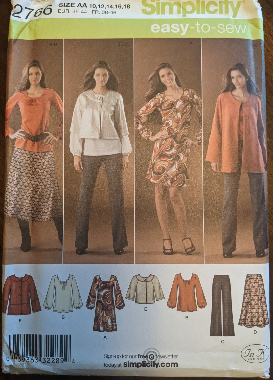 Retro Simplicity Sewing Pattern #2766 for Misses' Dress, Pants, Skirt ...